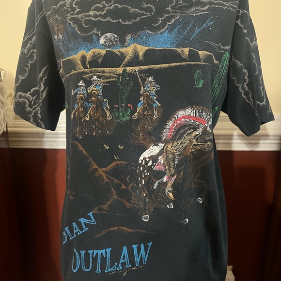 Shirts | Vintage 9s Indian Outlaw Native American Single Stitch Grunge ...